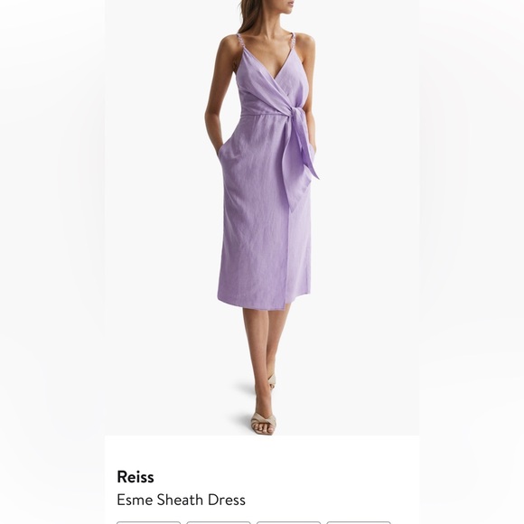 Reiss | Dresses | Reiss Esme Linen Sheath Wrap Dress | Poshmark